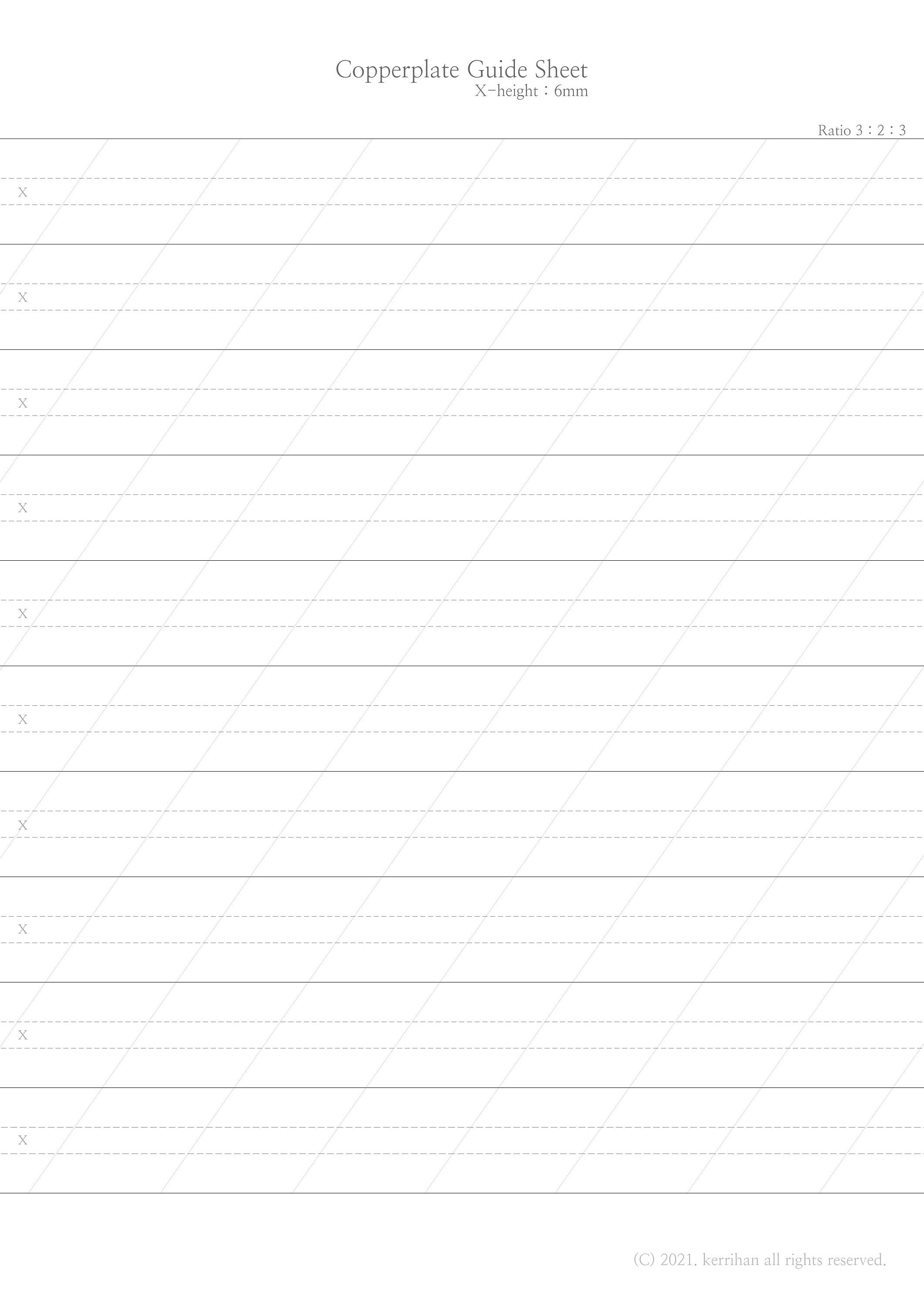 Blank Copperplate Practice Sheet / Copperplate Practice Sheet / PDF ...