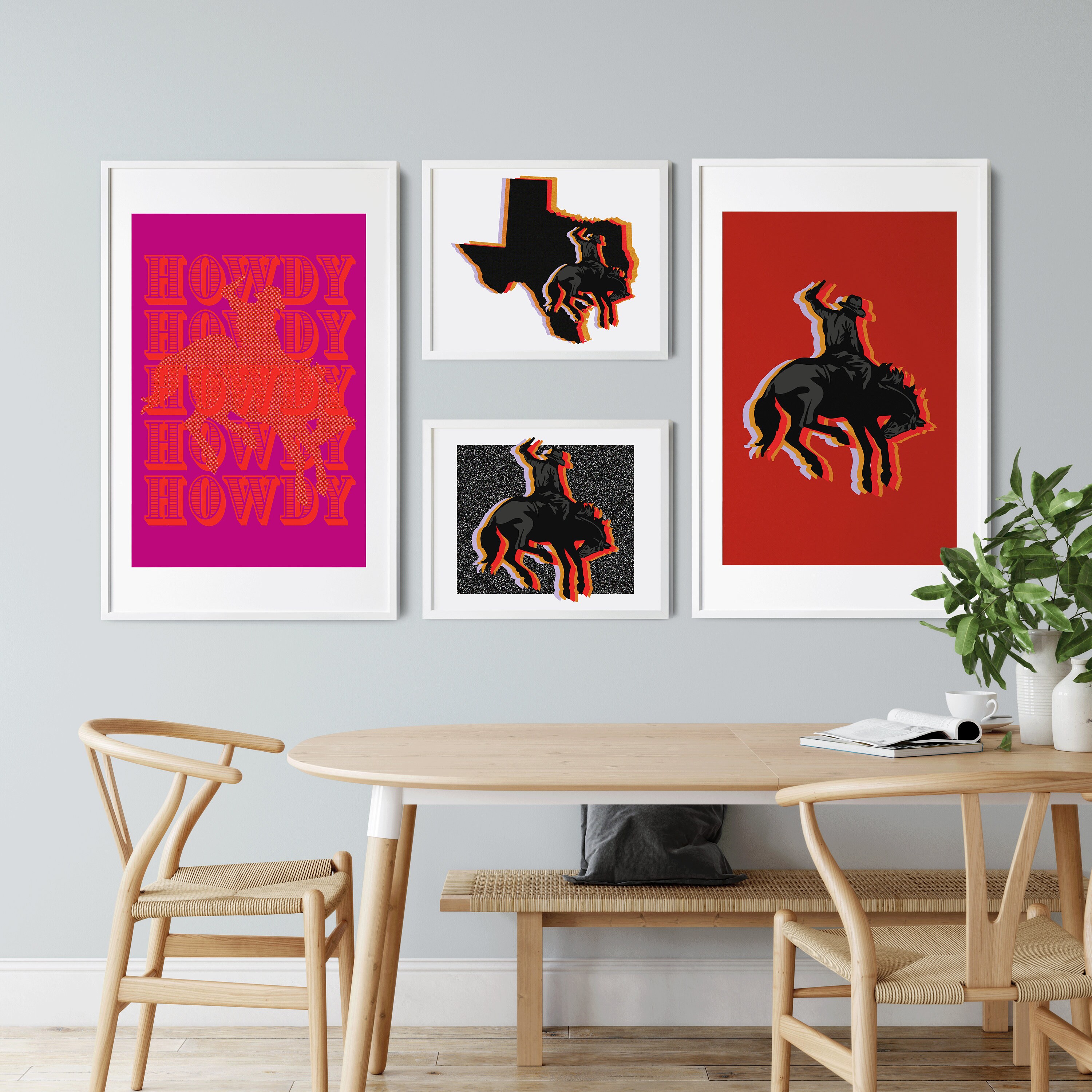 Howdy Poster, Cowboy Print, Psychedelic Print, Trippy Art, Howdy Decor ...