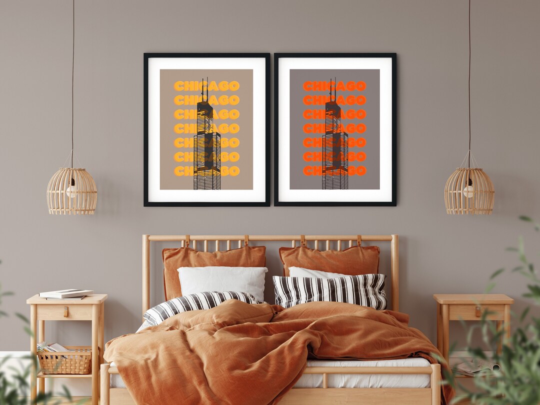 Chicago Skyline Wall Art, Chicago Print, Chicago Artist Poster, Chicago ...