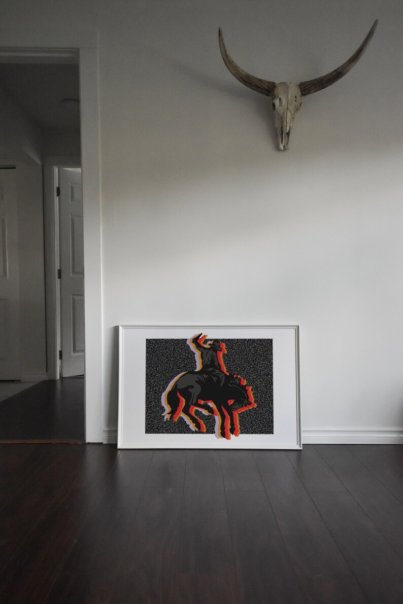 Rodeo Art, Retro Cowboy, Texas Wall Art, Texas Print, Texas Art, Texas ...