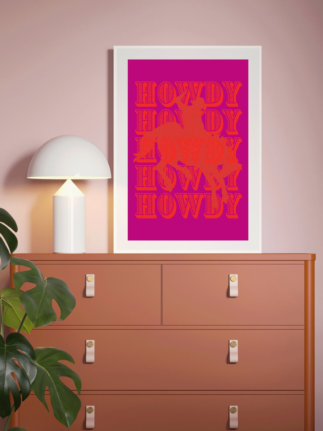 Howdy Poster, Cowboy Print, Psychedelic Print, Trippy Art, Howdy Decor ...