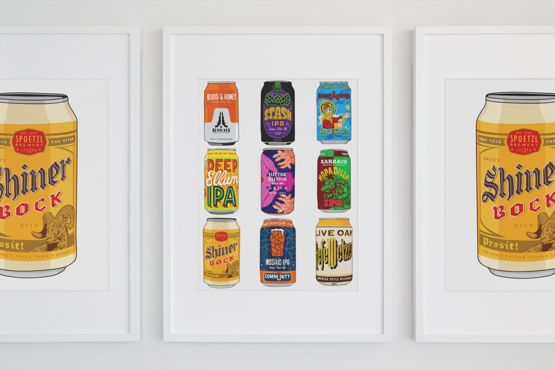 Texas Local Craft Beer Art, Texas Art Print, Texas Wall Art - Etsy