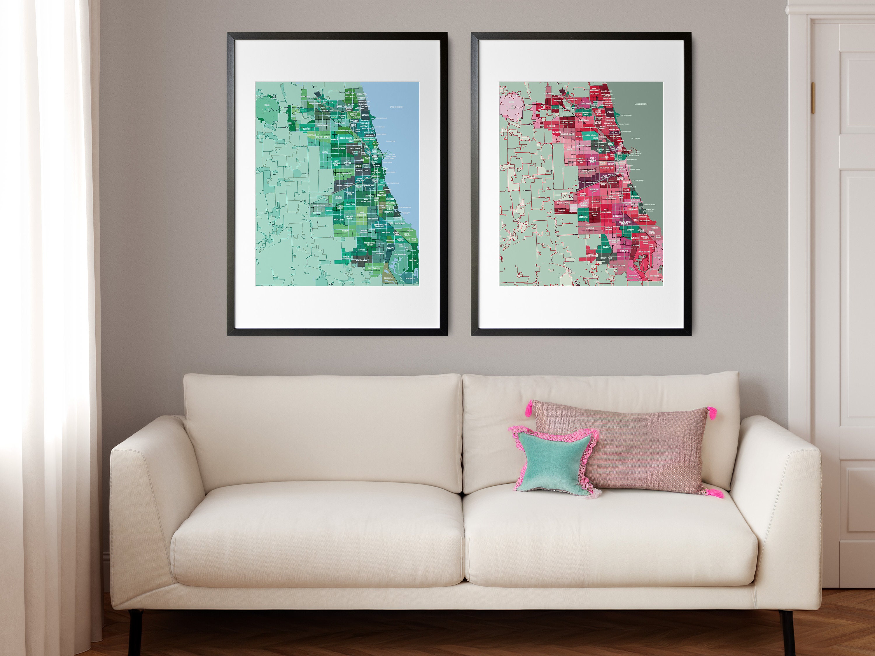 Chicago Decorations, Chicago City Map, Chicago Neighborhood Map ...