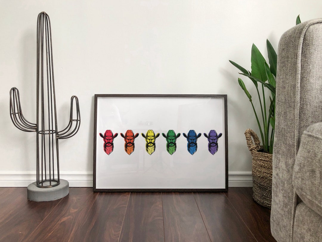 Gay Cowboy Art, Rainbow Cowboy, Texas Art - Etsy