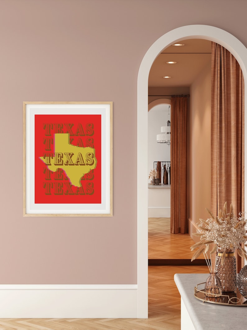 Texas Wall Art, Texas Wall Decor, Texas Decor, Texas Art Print, Texas ...