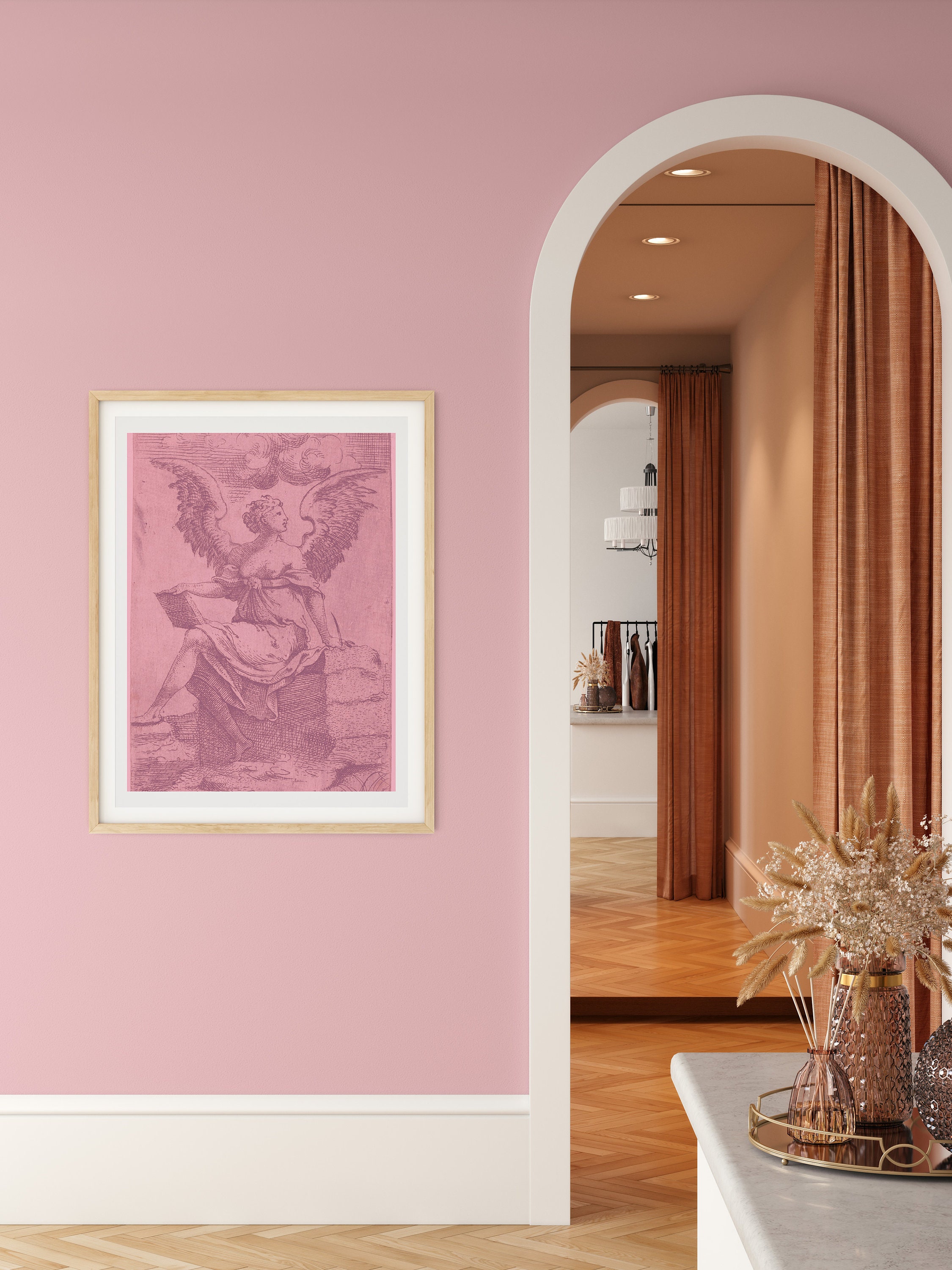 Pink Angel, Coquette Room Angel Decor, Angelcore, Angel Number Poster ...