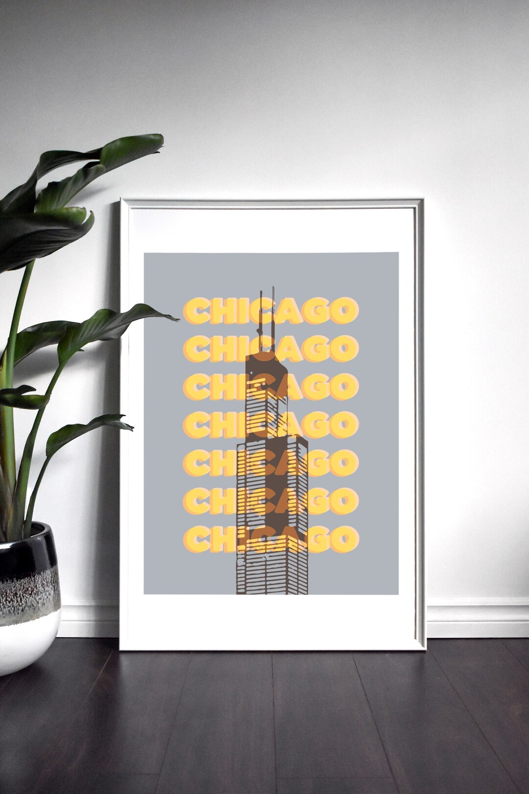 Chicago Skyline Wall Art, Chicago Print, Chicago Artist Poster, Chicago ...