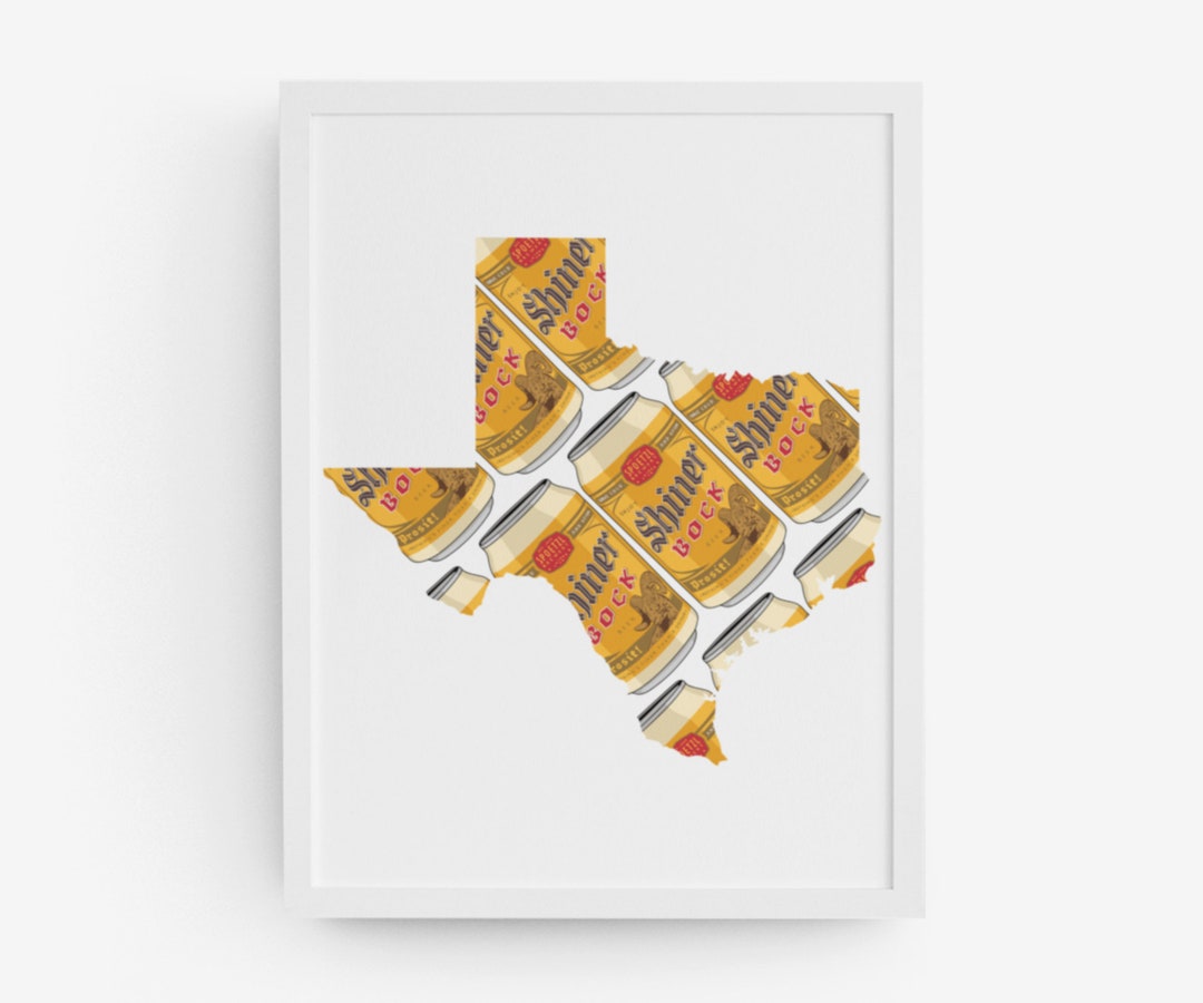 Texas Shiner Poster Beer Art für Indie Room Dekor, Texas Kunstdruck ...