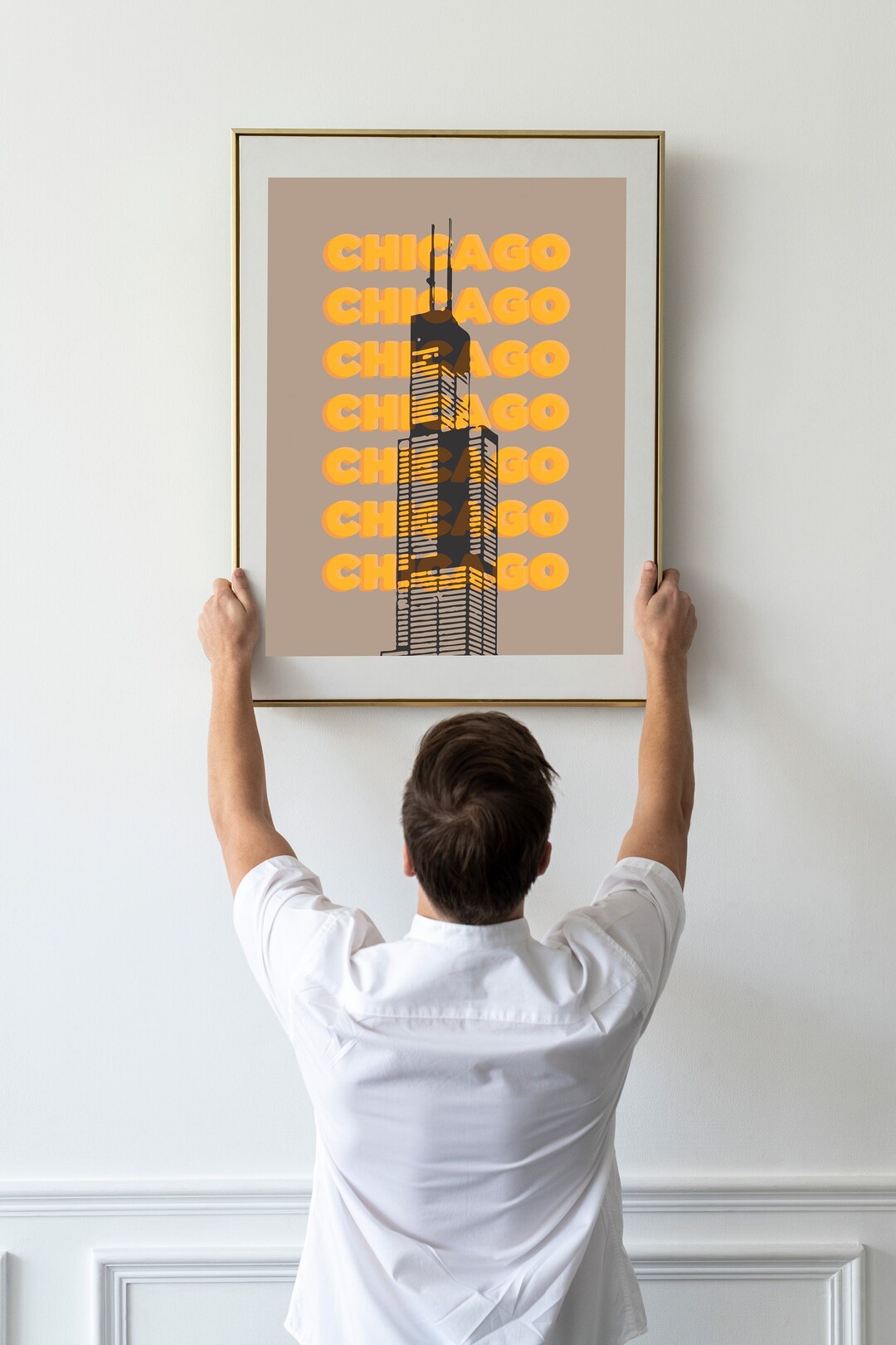 Chicago Poster, Chicago Print, Chicago Art, Chicago Skyline Wall Art ...