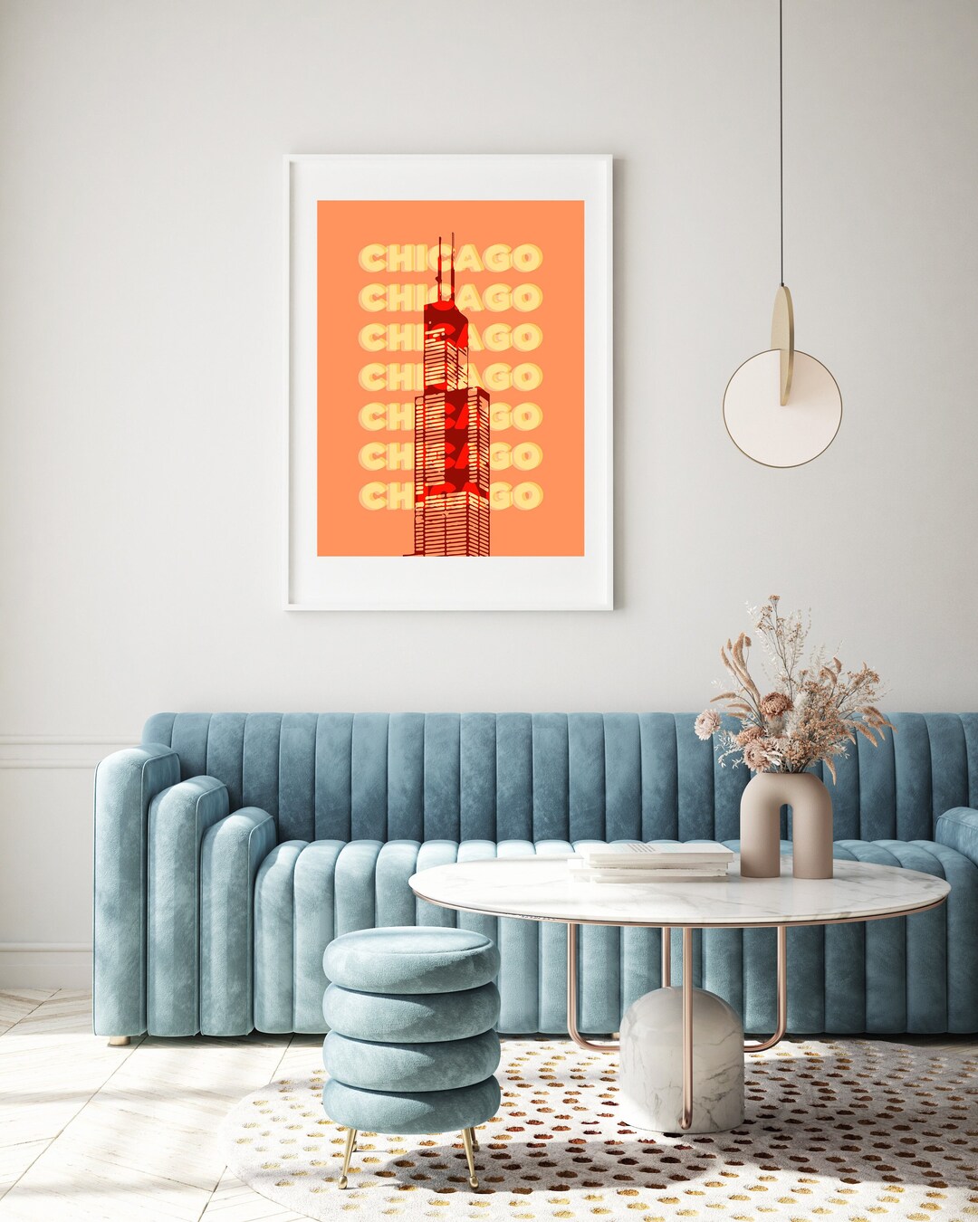 Chicago Skyline Wall Art, Chicago Print, Chicago Artist Poster, Chicago ...