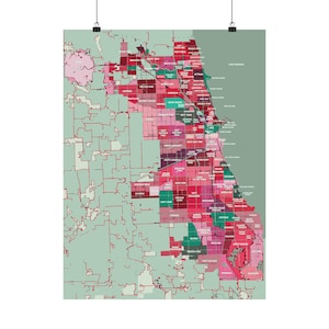 Chicago Decorations, Chicago City Map, Chicago Neighborhood Map ...