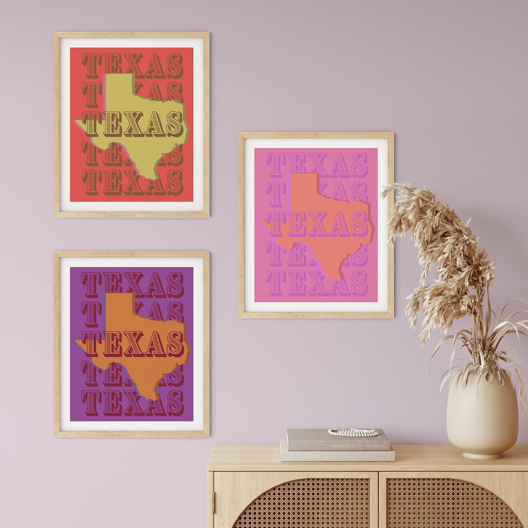 Texas Wall Art, Texas Wall Decor, Texas Gift, Texas Art Print, Texas ...