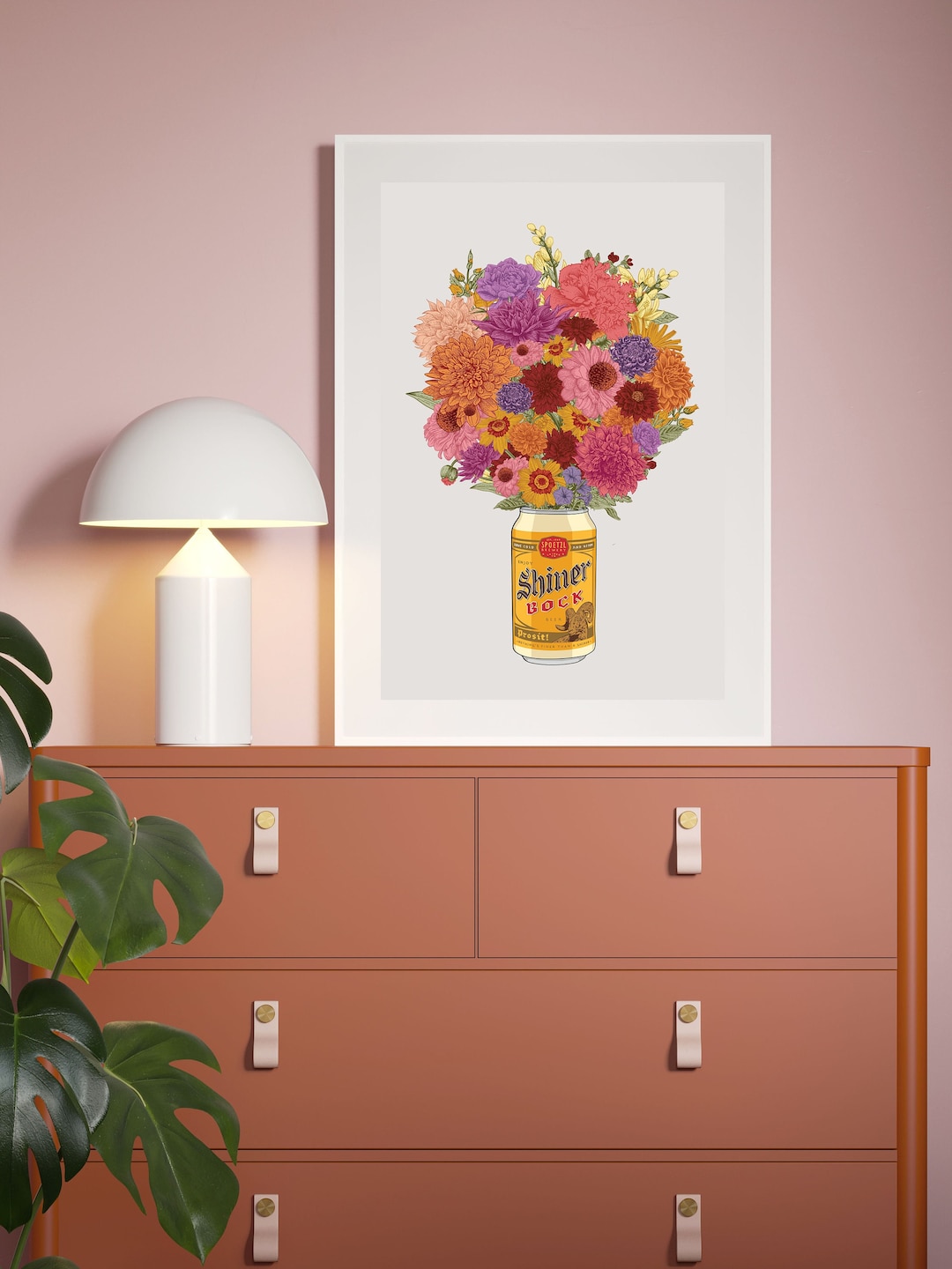 Shiner Bock Beer Can With Texas Wildflowers Art Print, Texas Art Print ...