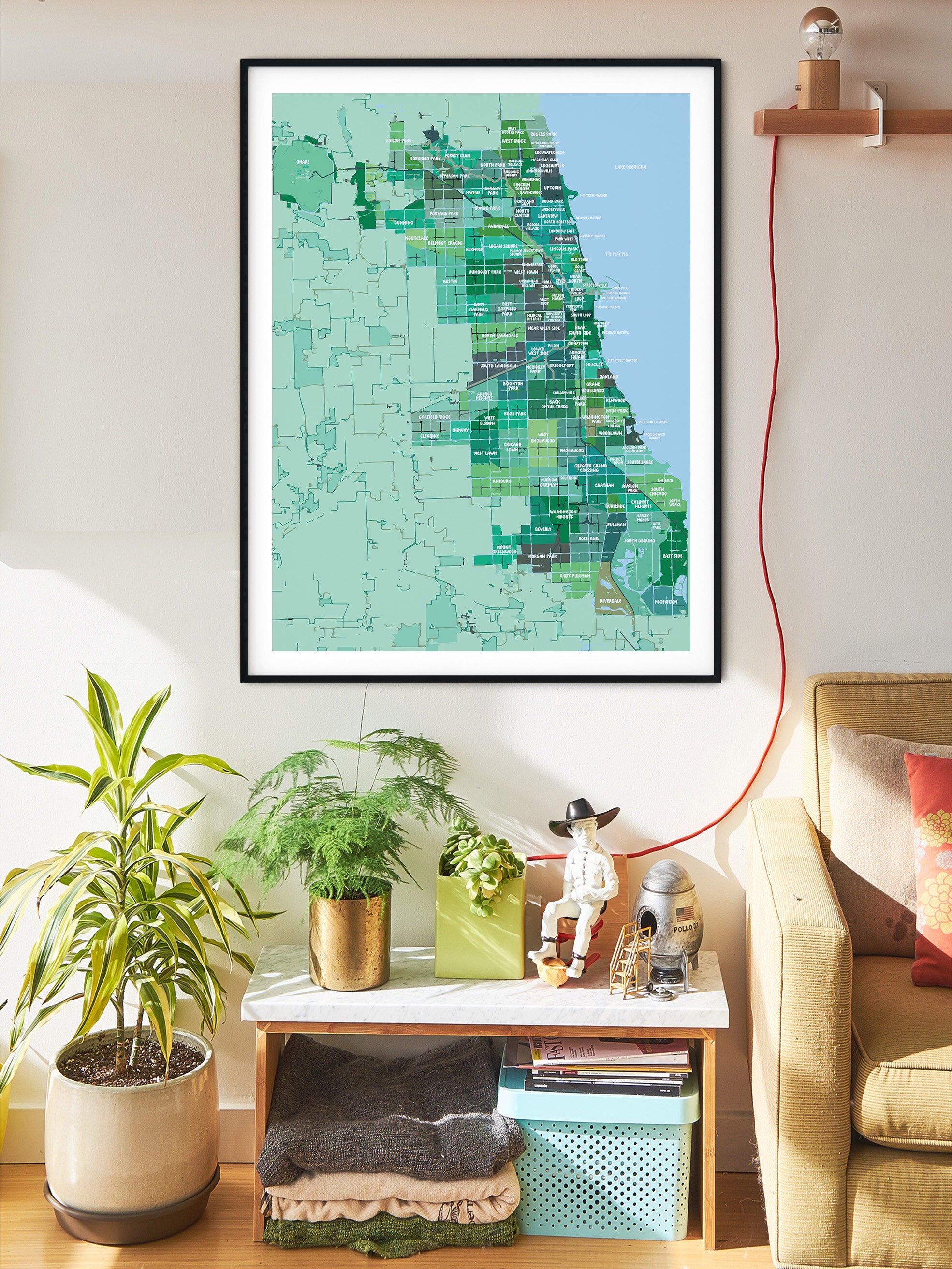 Chicago Decorations, Chicago City Map, Chicago Neighborhood Map ...