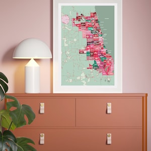 Chicago Decorations, Chicago City Map, Chicago Neighborhood Map ...