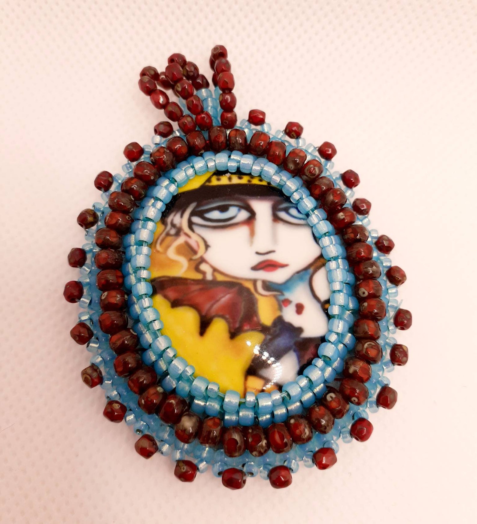 Vampire Pendant Love Bites Pendant Bead Embroidery OOAK | Etsy