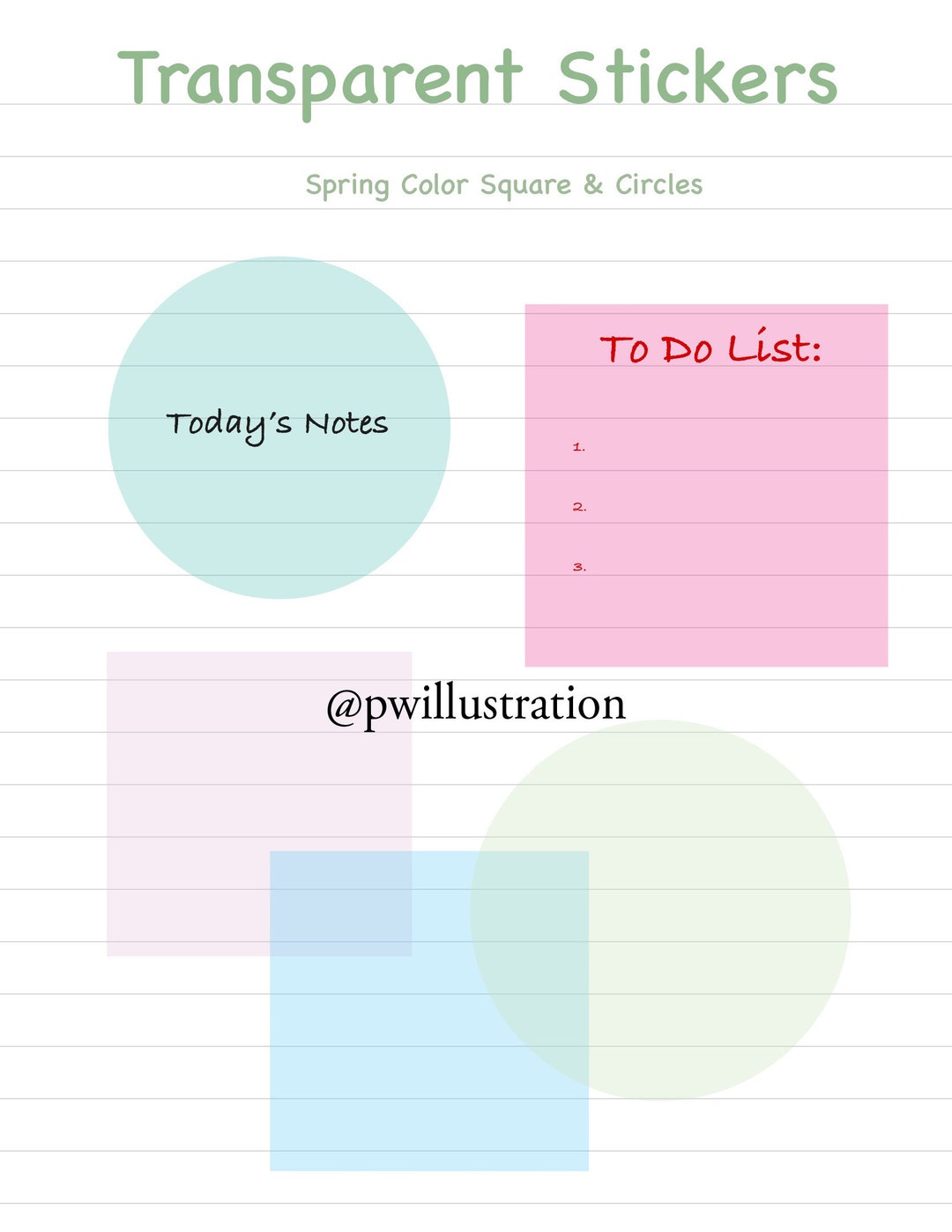 Goodnotes Stickers Aesthetic Spring Transparent Squares and - Etsy