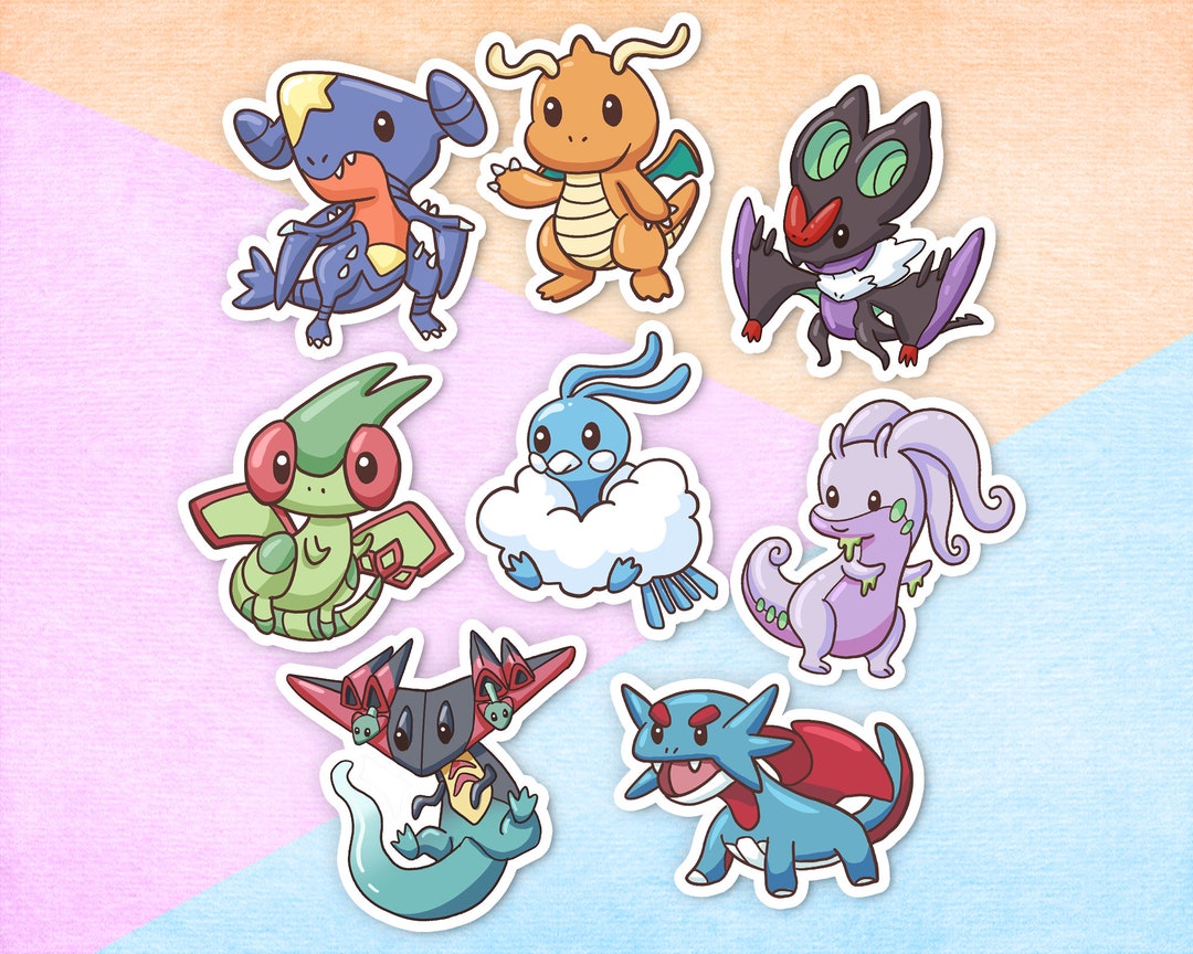 Chibi Dragon Waterproof Inspired Stickers for Laptop, Backpack, Water ...