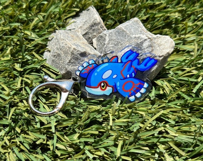 Kyogre 382 Chibi Keychain 2 Fan Art Cute Foodie - Etsy