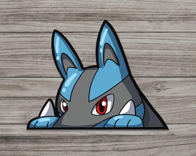 3 Lucario Peeker Sticker Fan Art Cute Foodie Sticker - Etsy