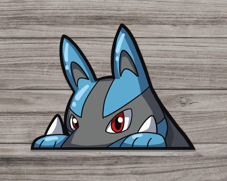 3 Lucario Peeker Sticker Fan Art Cute Foodie Sticker - Etsy
