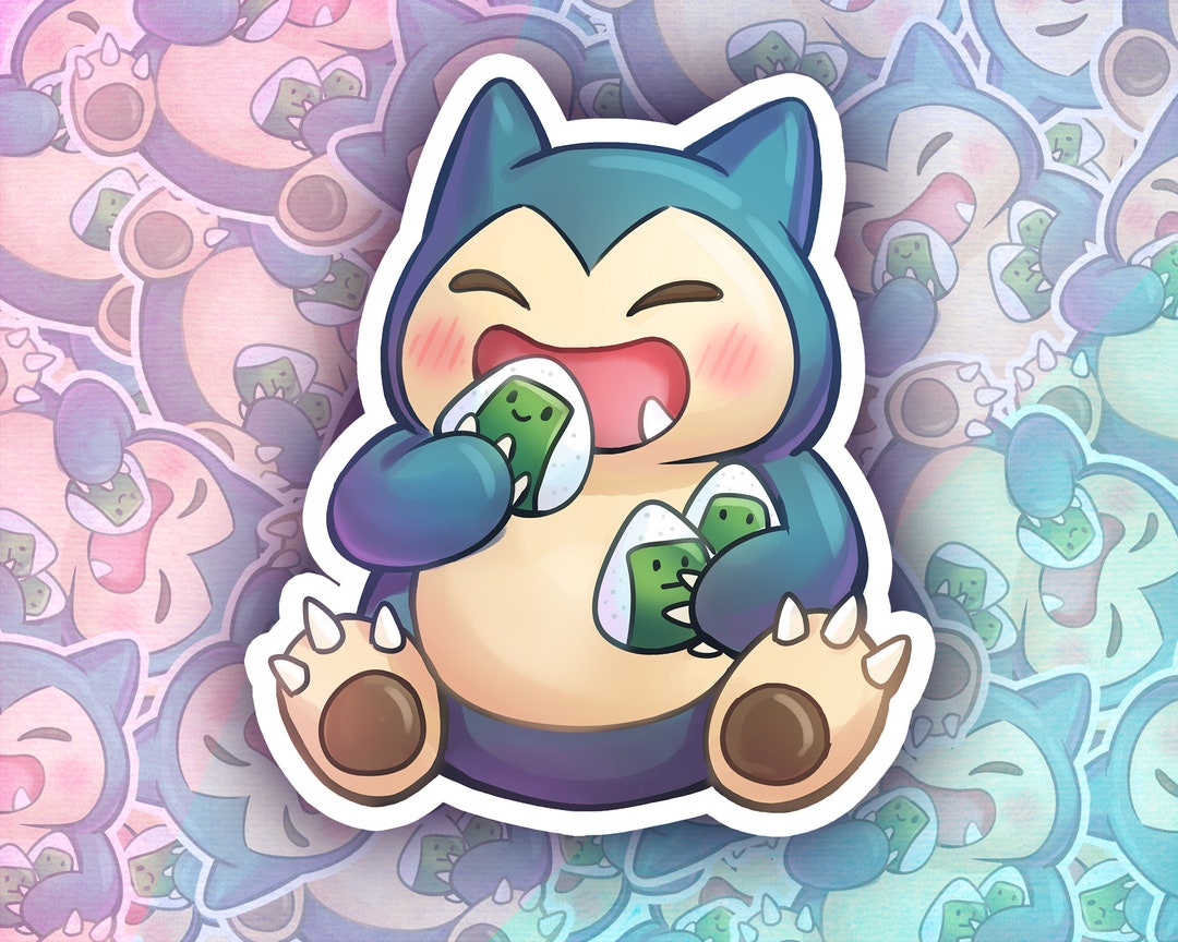 Snorlax Chibi Sticker | Fan Art | Cute Foodie Sticker | Laptop Sticker ...