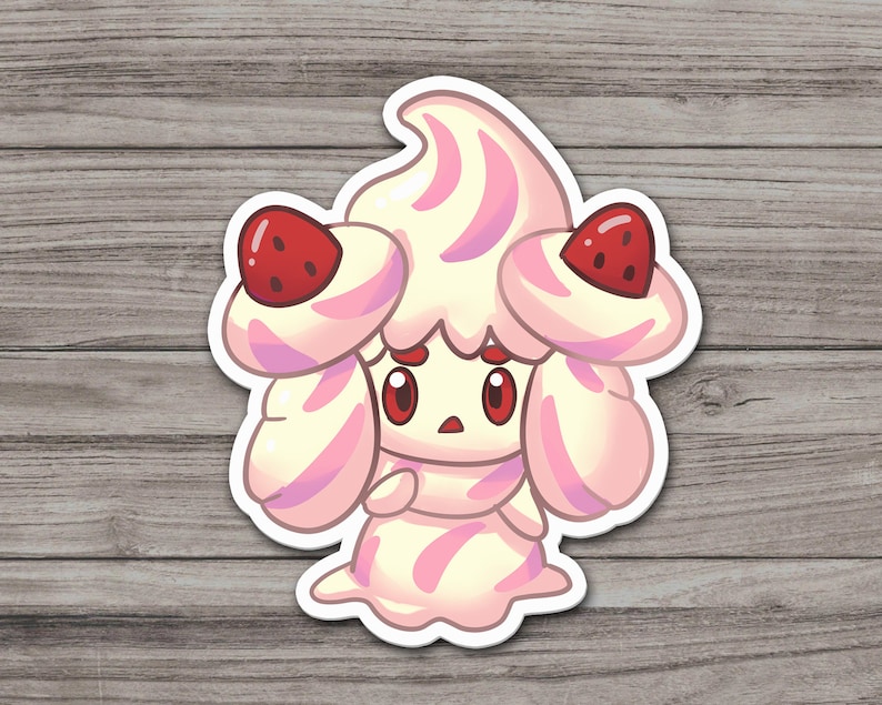 Alcremie Chibi Sticker | Fan Art | Cute Foodie Sticker | Laptop Sticker ...