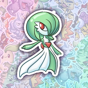 Gardevoir Chibi Sticker | Fan Art | Cute Foodie Sticker | Laptop ...
