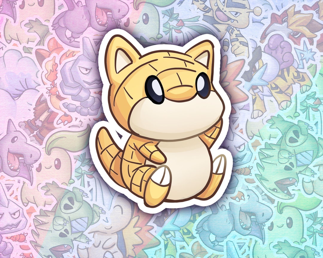 Sandshrew Chibi Sticker | Fan Art | Cute Foodie Sticker | Laptop ...