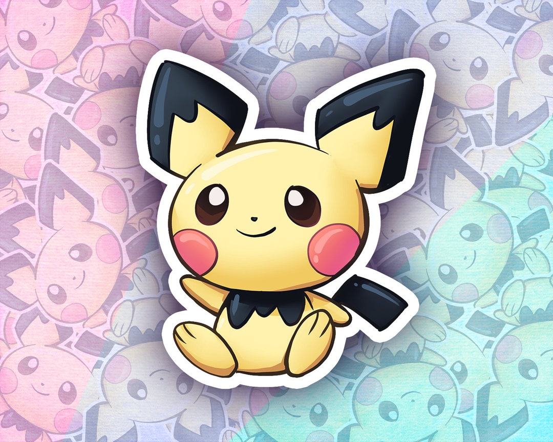 Pichu Chibi Sticker | Fan Art | Cute Foodie Sticker | Laptop Sticker ...