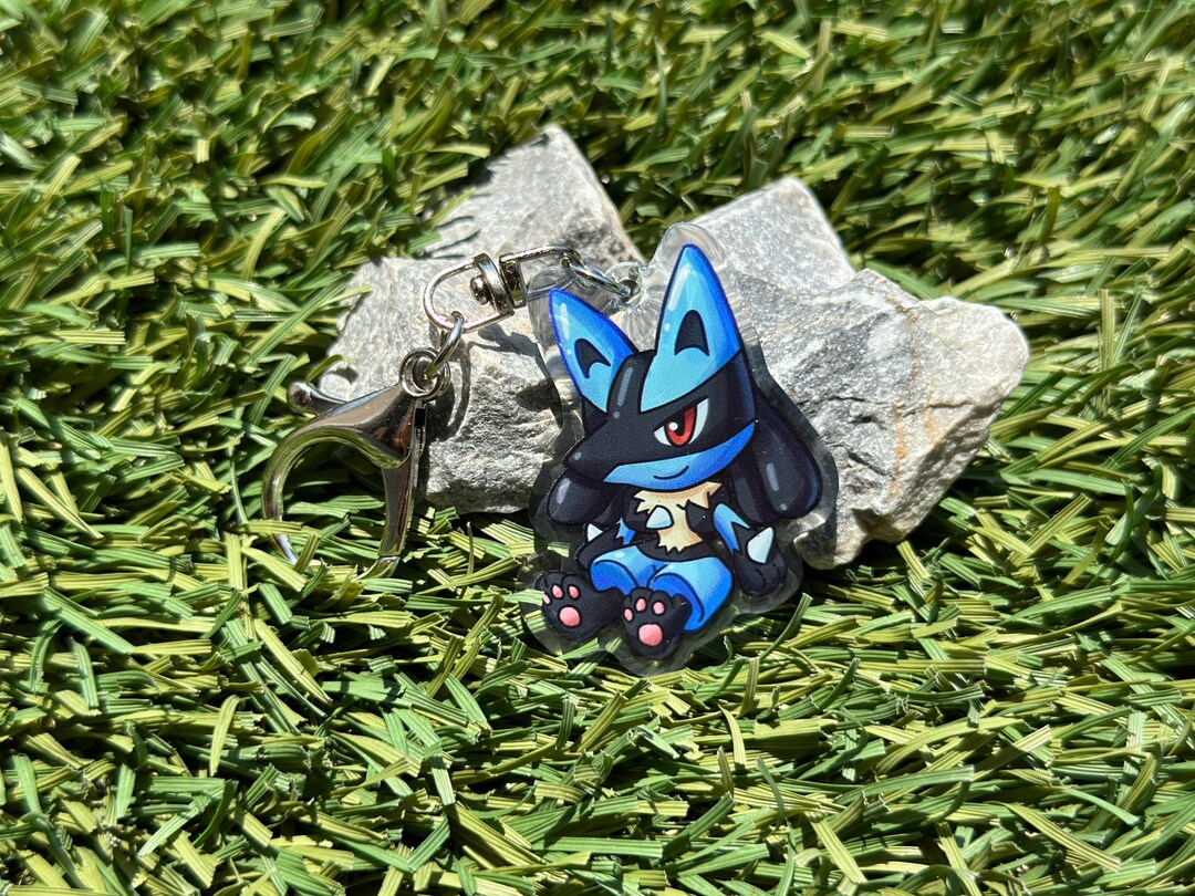 Lucario #448 Chibi Keychain 2" | Epoxy Charm | Cute Accessory - Etsy
