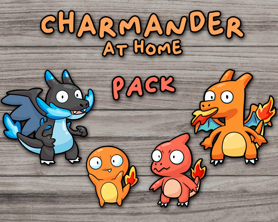 Charmander From Home Pack | Fan Art | INDOOR USE ONLY | Laptop Sticker ...
