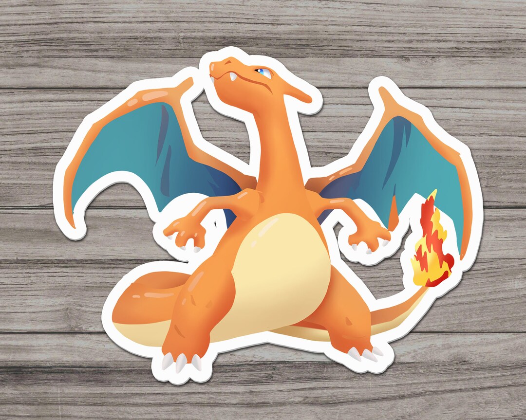 Charizard Sticker Fan Art Cute Foodie Sticker Laptop Sticker Vinyl ...