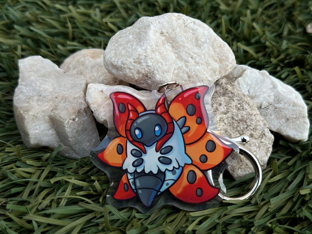 Volcarona #637 Chibi Keychain 2" | Fan Art | Cute Foodie Sticker ...