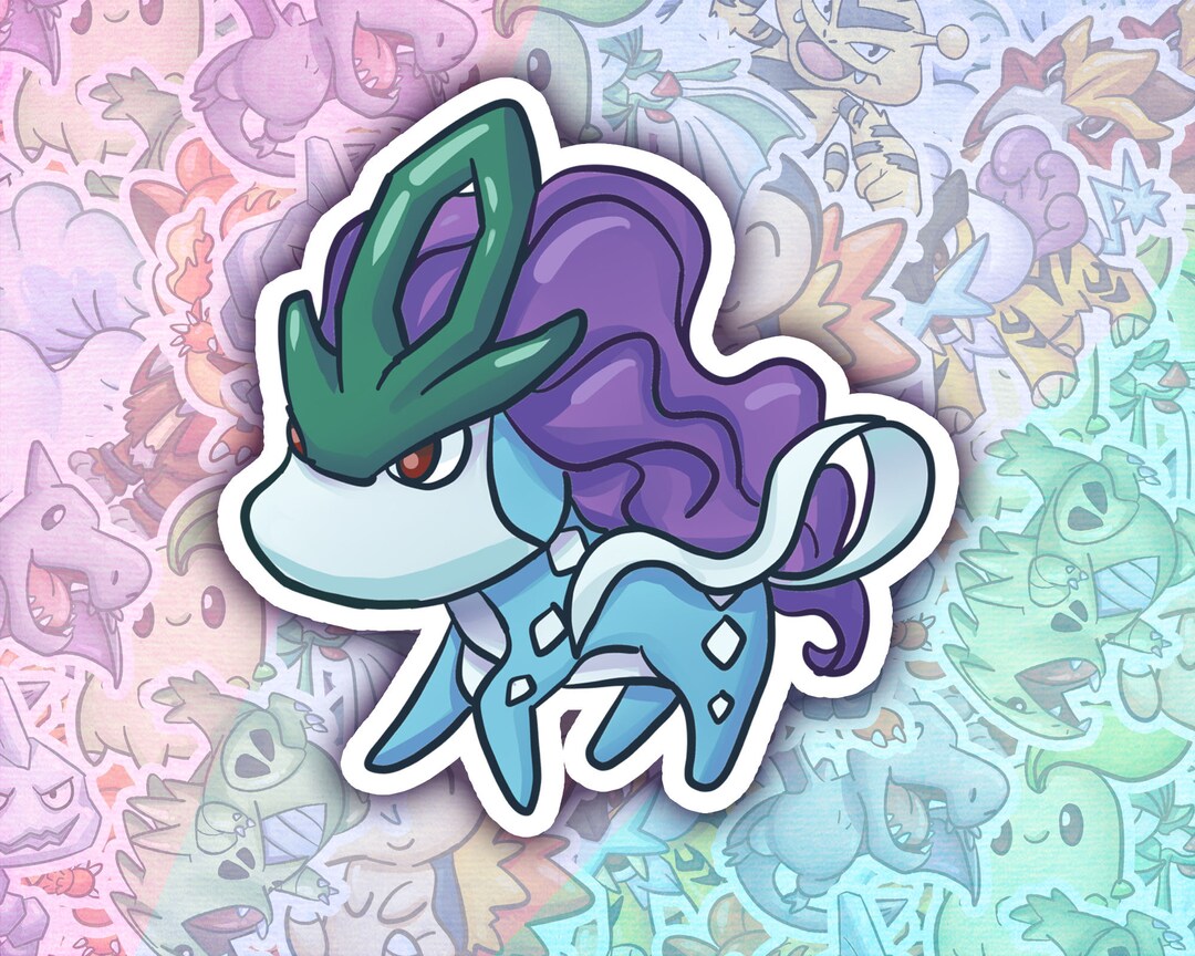 Suicune Chibi Sticker | Fan Art | Cute Foodie Sticker | Laptop Sticker ...