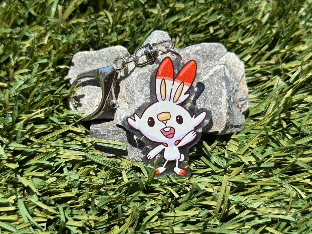 Scorbunny #813 Chibi Keychain 2" | Epoxy Charm | Cute Accessory - Etsy