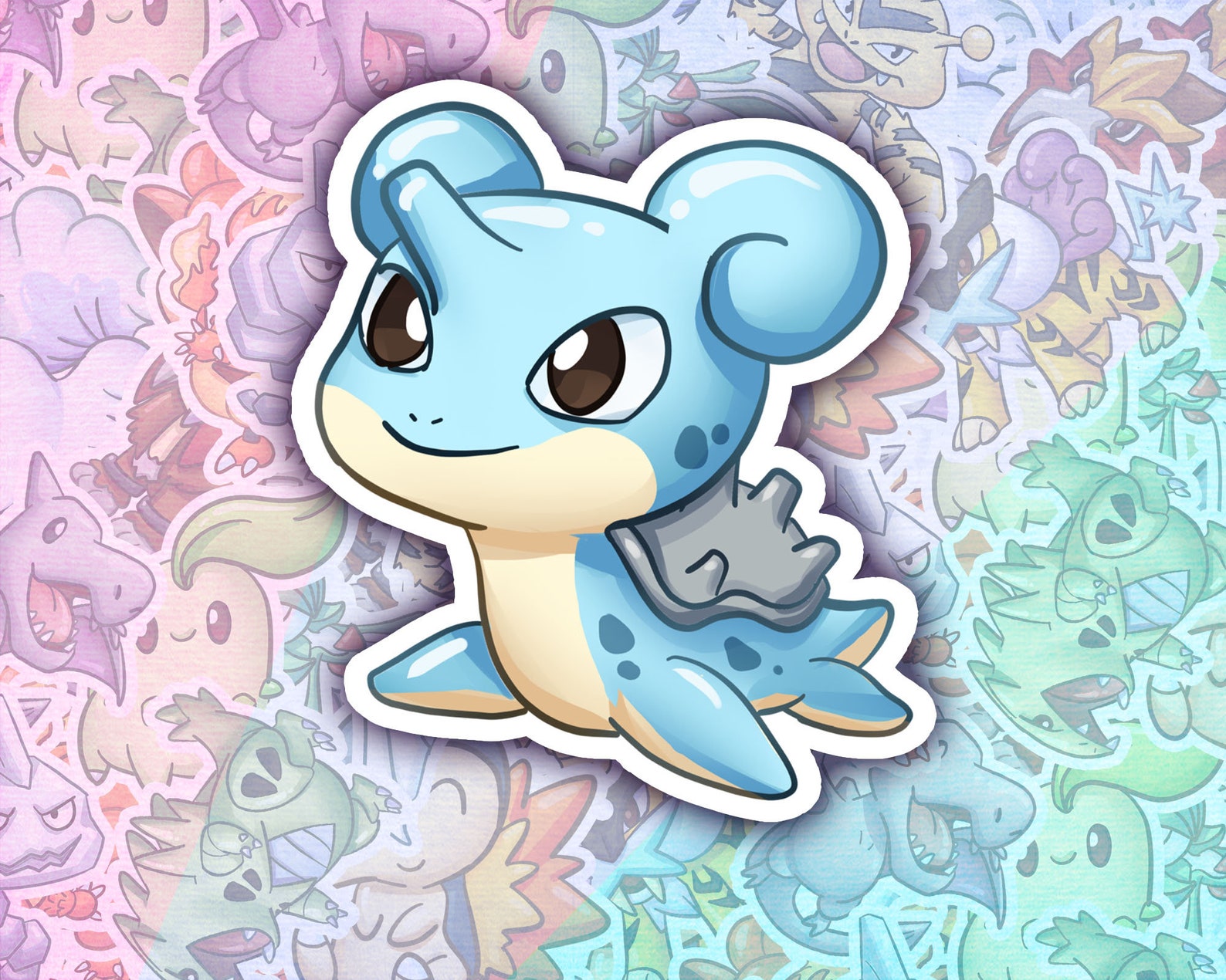 Lapras Chibi Sticker Fan Art Cute Foodie Sticker Laptop - Etsy