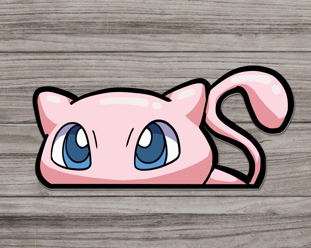 Mew Peeker Sticker | Fan Art | Cute Foodie Sticker | Laptop Sticker ...