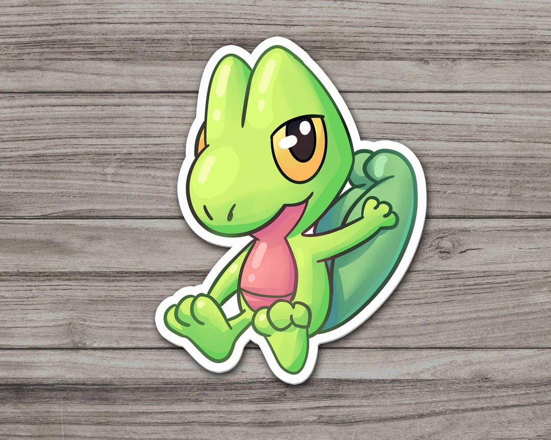 Treecko Chibi Sticker | Fan Art | Cute Foodie Sticker | Laptop Sticker ...