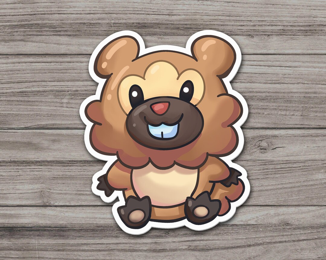 Bidoof Chibi Sticker Fan Art Cute Foodie Sticker Laptop Sticker Vinyl ...