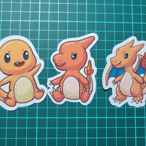 Chibi Charmander, Charmelion, Charizard Stickers! | Fan Art | Cute ...