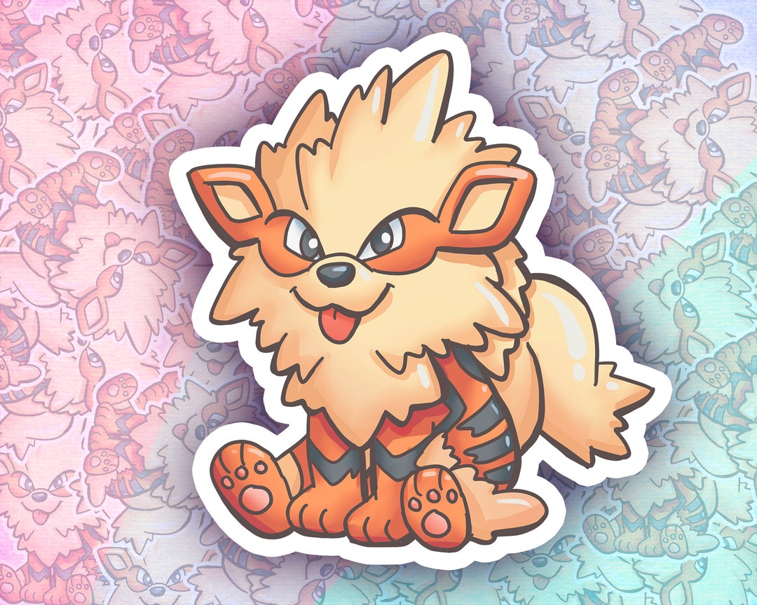 Arcanine Chibi Sticker | Fan Art | Cute Foodie Sticker | Laptop Sticker ...