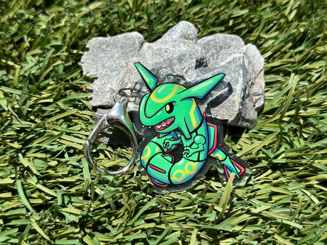 Rayquaza #384 Chibi Keychain 2" | Epoxy Charm | Cute Accessory - Etsy