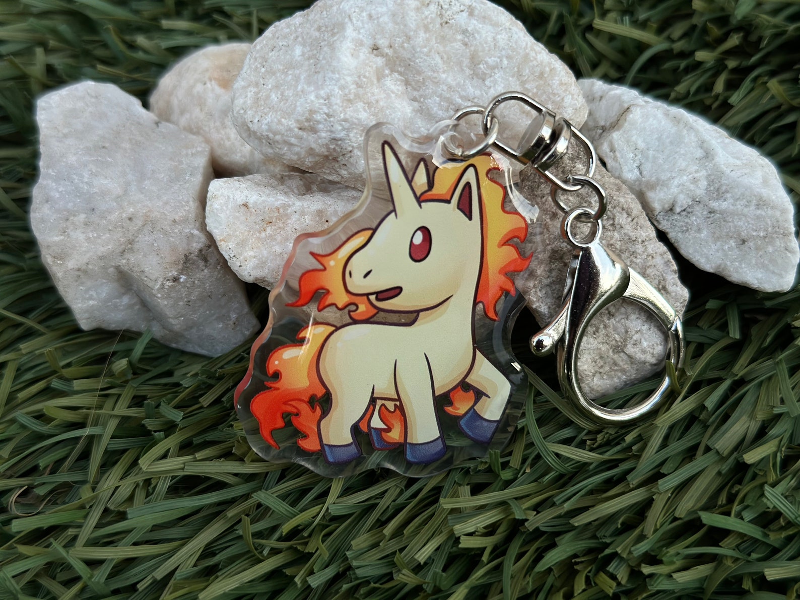 Rapidash #79 Chibi Keychain 2" | Fan Art | Cute Foodie Sticker | Laptop ...