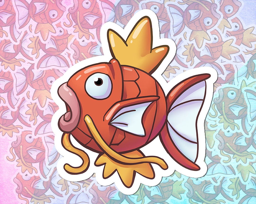 Magikarp Chibi Sticker | Fan Art | Cute Foodie Sticker | Laptop Sticker ...