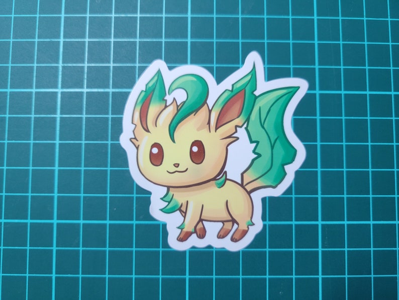 Chibi Eevee Evolution Inspired Waterproof Stickers for Laptop, Backpack ...