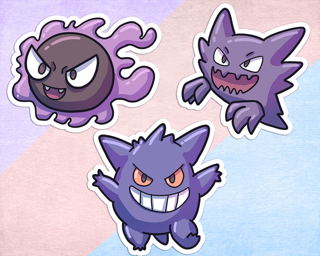 Chibi Gastly, Haunter, Gengar Stickers! | Fan Art | Cute Sticker ...