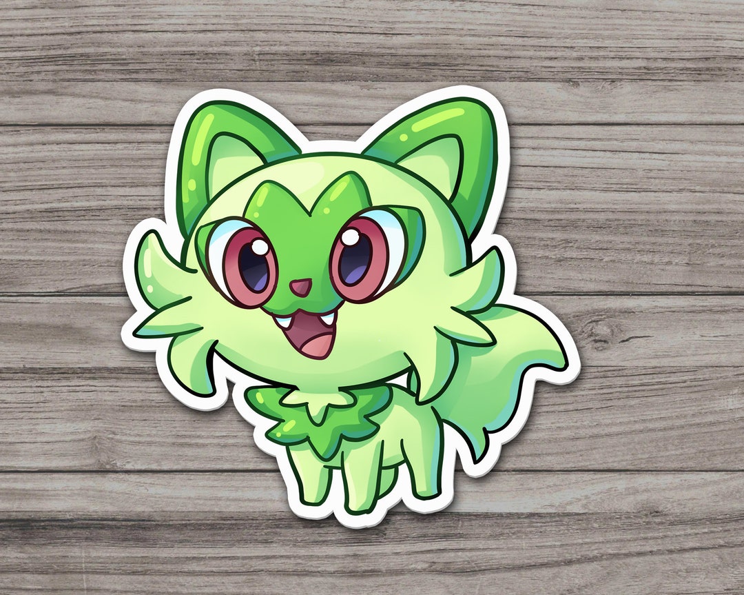 Sprigatito Chibi Sticker | Fan Art | Cute Foodie Sticker | Laptop ...