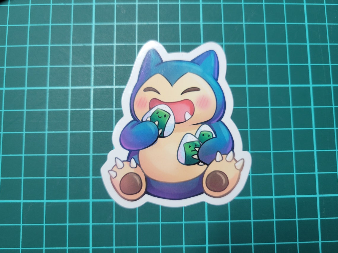 Snorlax Chibi Sticker | Fan Art | Cute Foodie Sticker | Laptop Sticker ...