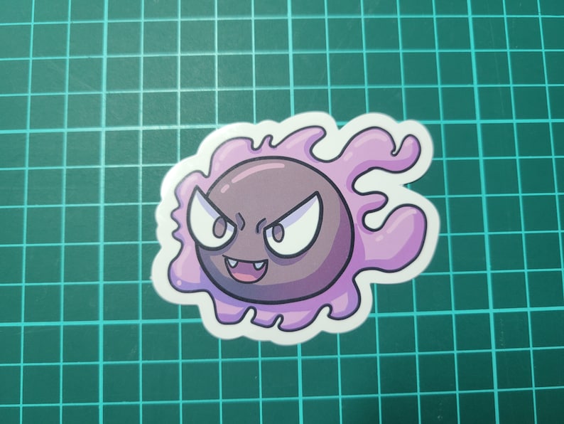 Chibi Gastly Haunter Gengar Stickers Fan Art Cute - Etsy